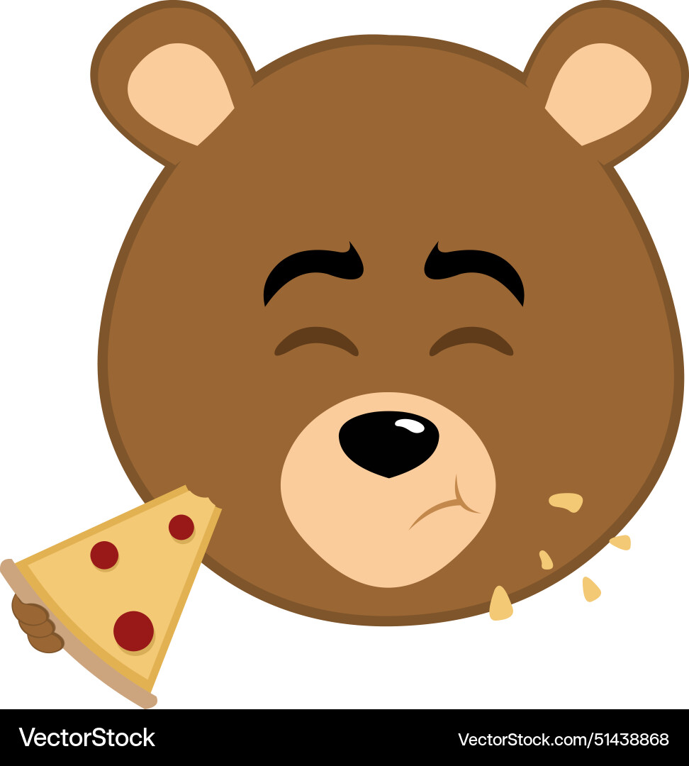 Bear eating pizza Royalty Free Vector Image - VectorStock