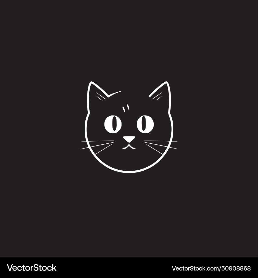 Cat - black and white Royalty Free Vector Image