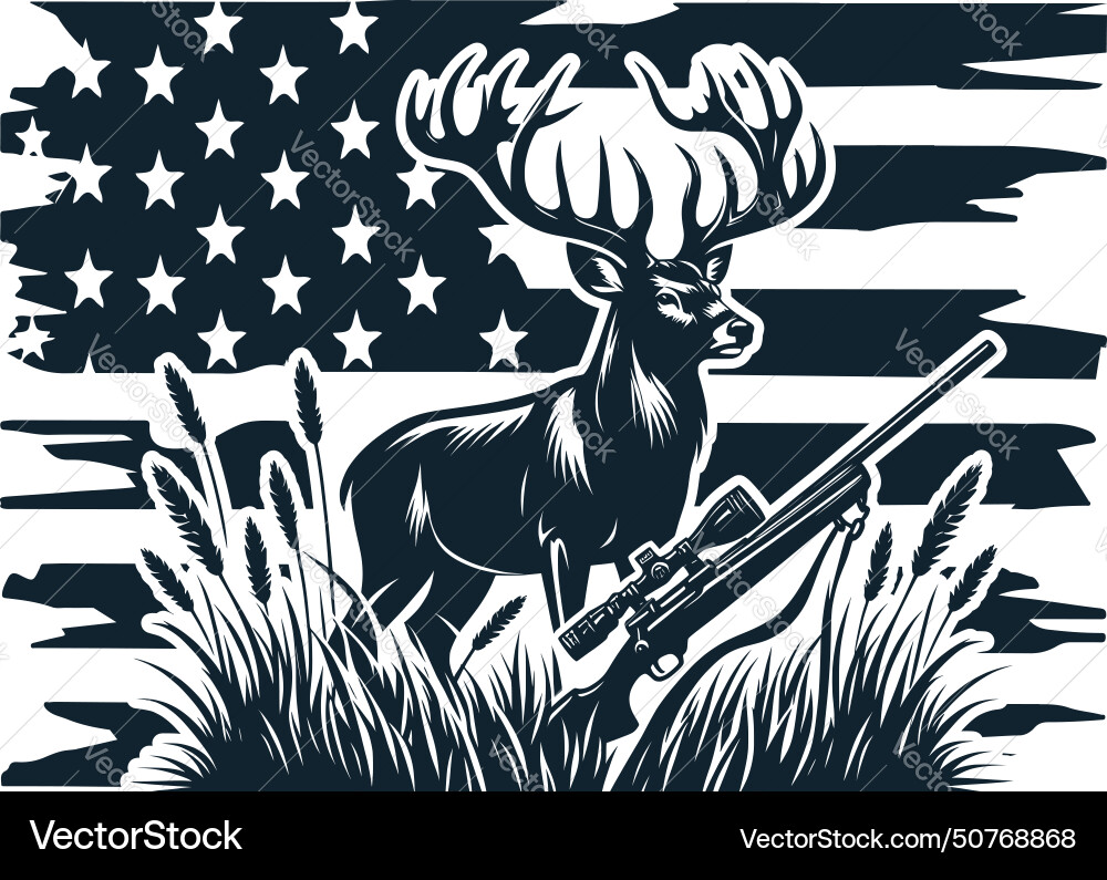 Deer flag svg jag jagd sv Lizenzfreies Vektorbild