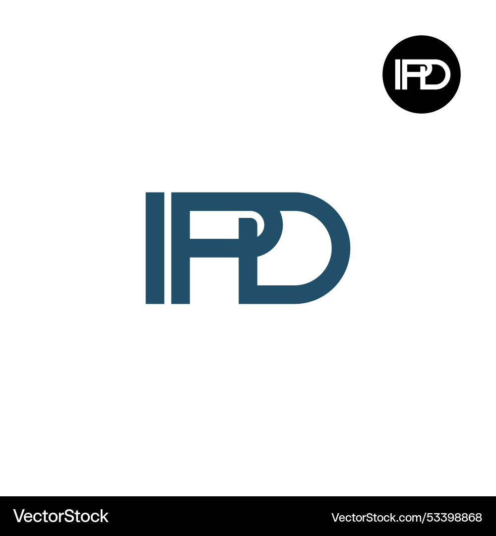 Ipd logo letter monogram design Royalty Free Vector Image