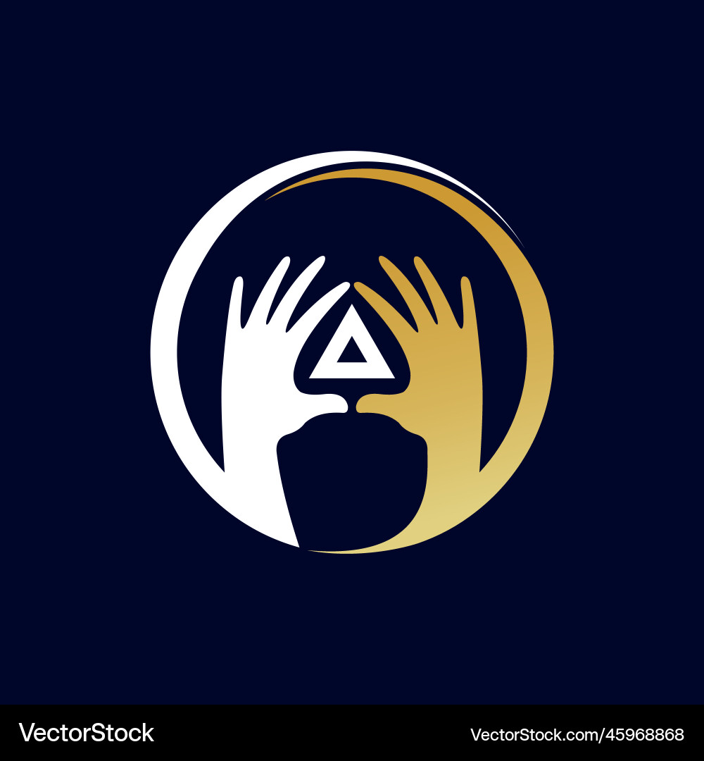 Masonic logo with hand concept Royalty Free Vector Image