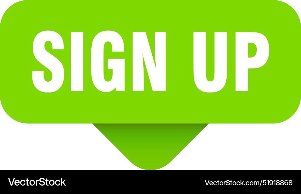 Sign up sticker on transparent Royalty Free Vector Image