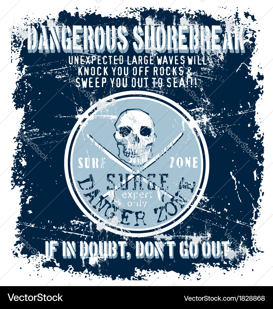 Surf danger zone Royalty Free Vector Image - VectorStock