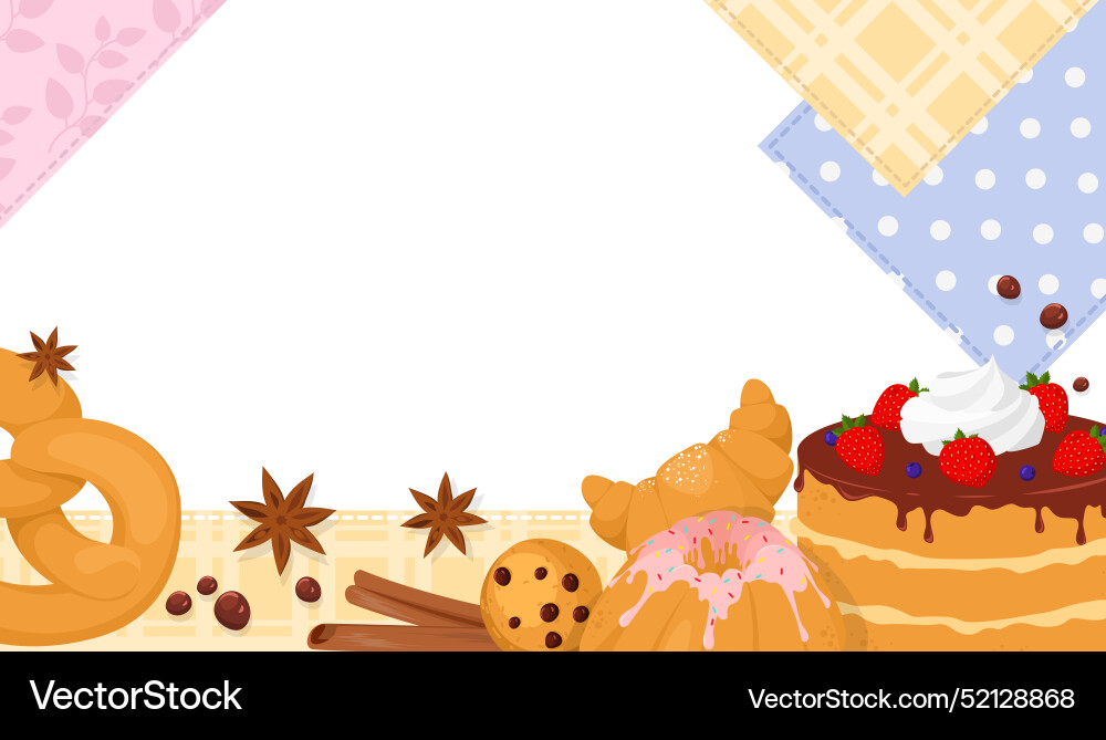 Sweet pastry and delicious bakery frame Royalty Free Vector
