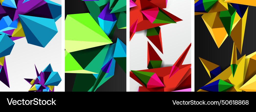 Triangle abstract concepts poster set Royalty Free Vector