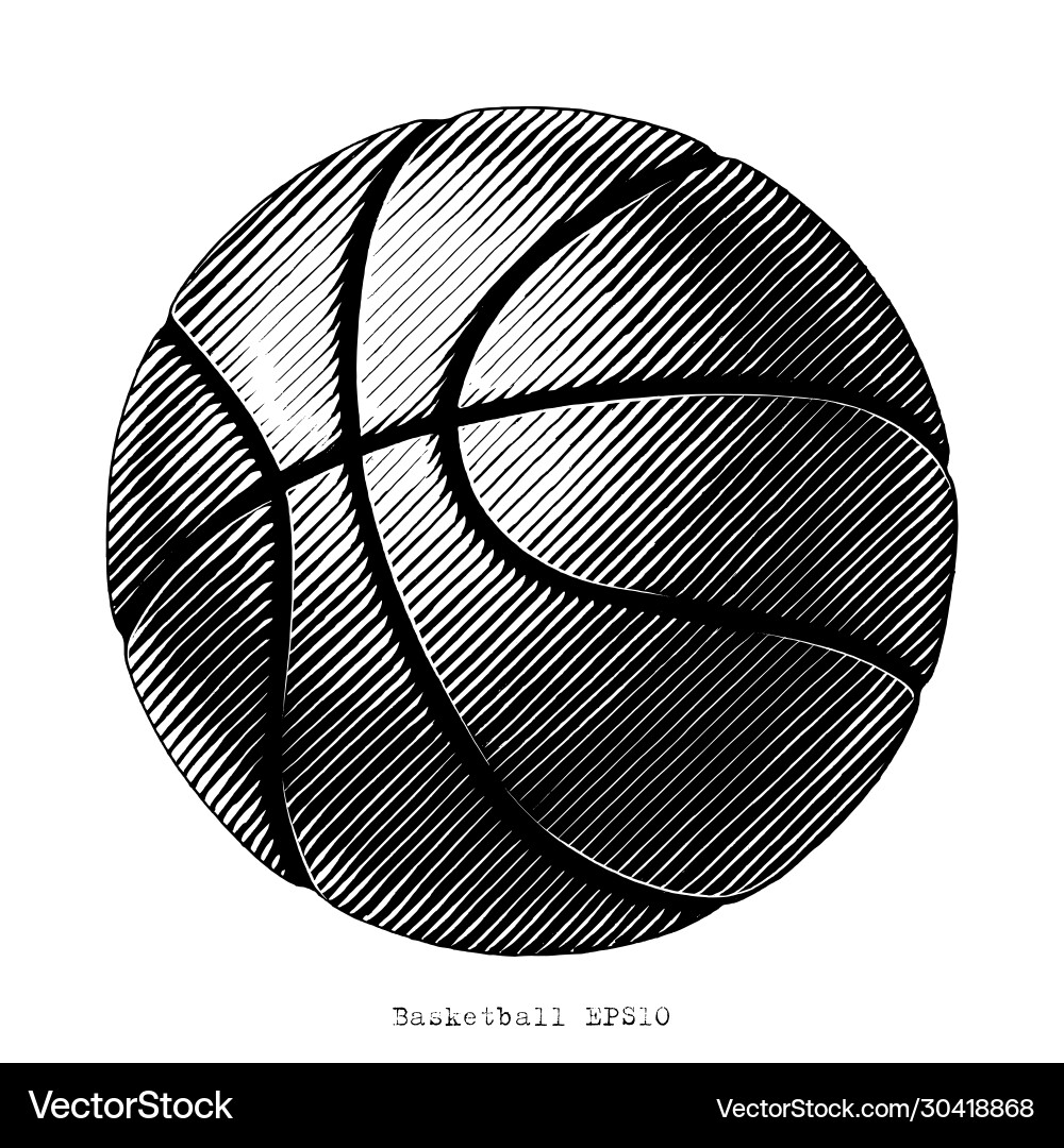 Vintage Basketball Sketch Royalty Free Vector Image