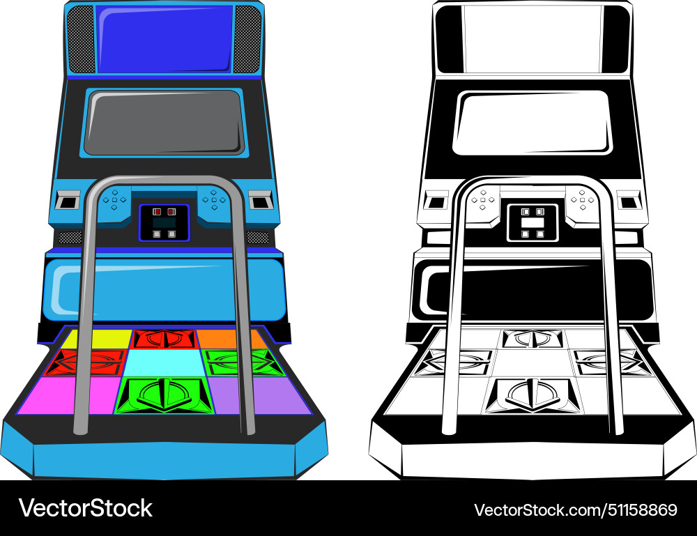 Arcade dance machine dance revolution Royalty Free Vector