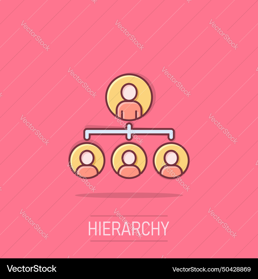 Corporate organization chart people icon in comic Vector Image
