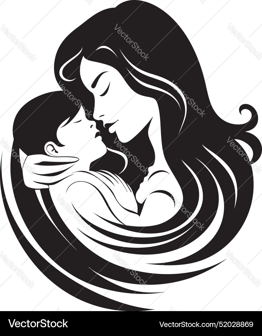 Everlasting devotion black logo design of mother Vector Image