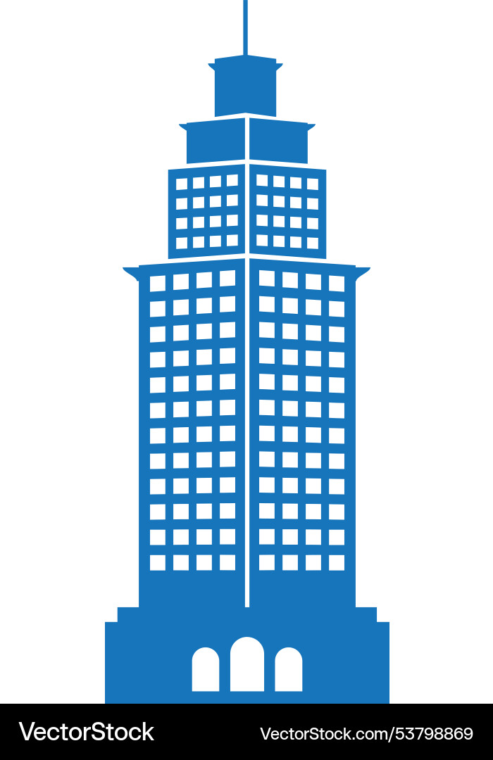 High hotel tower skyscraper building design Vector Image