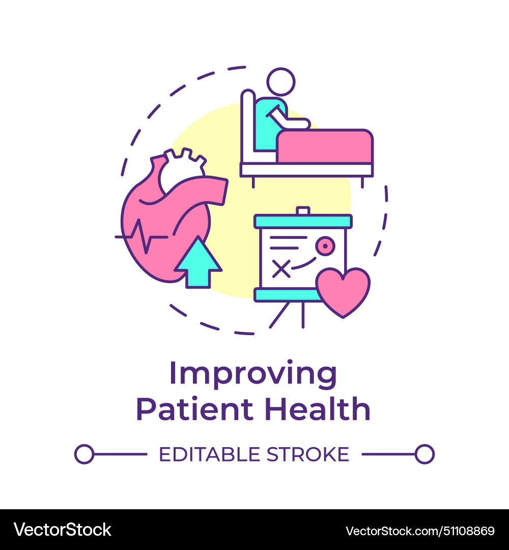 Improving patient health multi color concept icon Vector Image