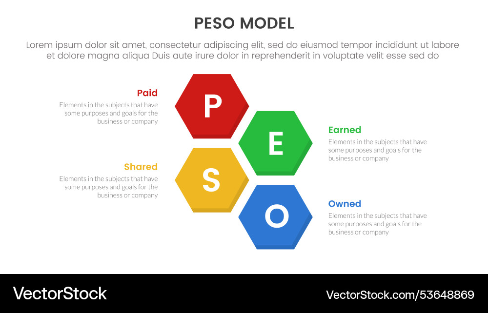 Peso model strategic framework infographic 4 Vector Image