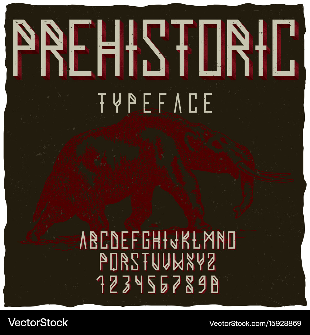 Prehistoric runs Schriftposter Lizenzfreies Vektorbild