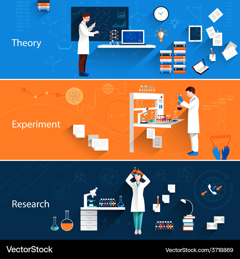 Science horizontal banners Royalty Free Vector Image