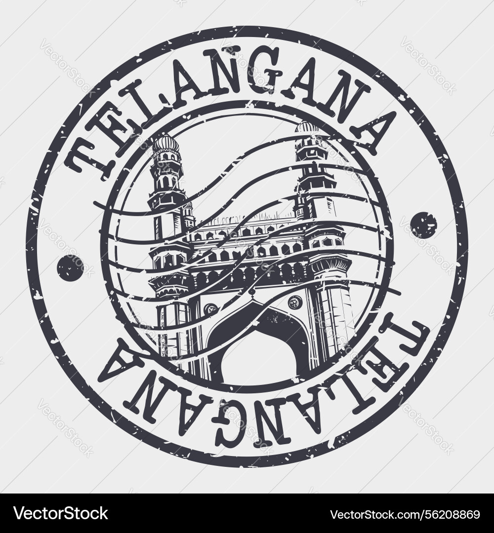 Telangana India Stamp Royalty Free Vector Image