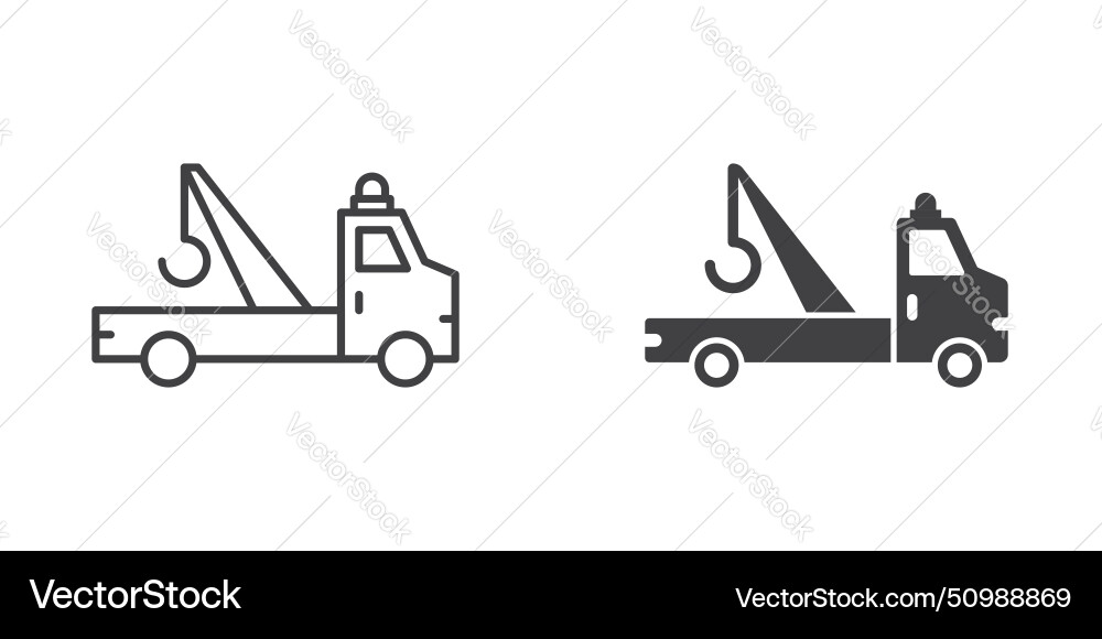 Tow track icon in flat style service car Vector Image