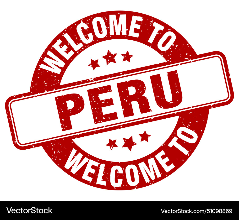 Welcome to peru stamp round sign Royalty Free Vector Image