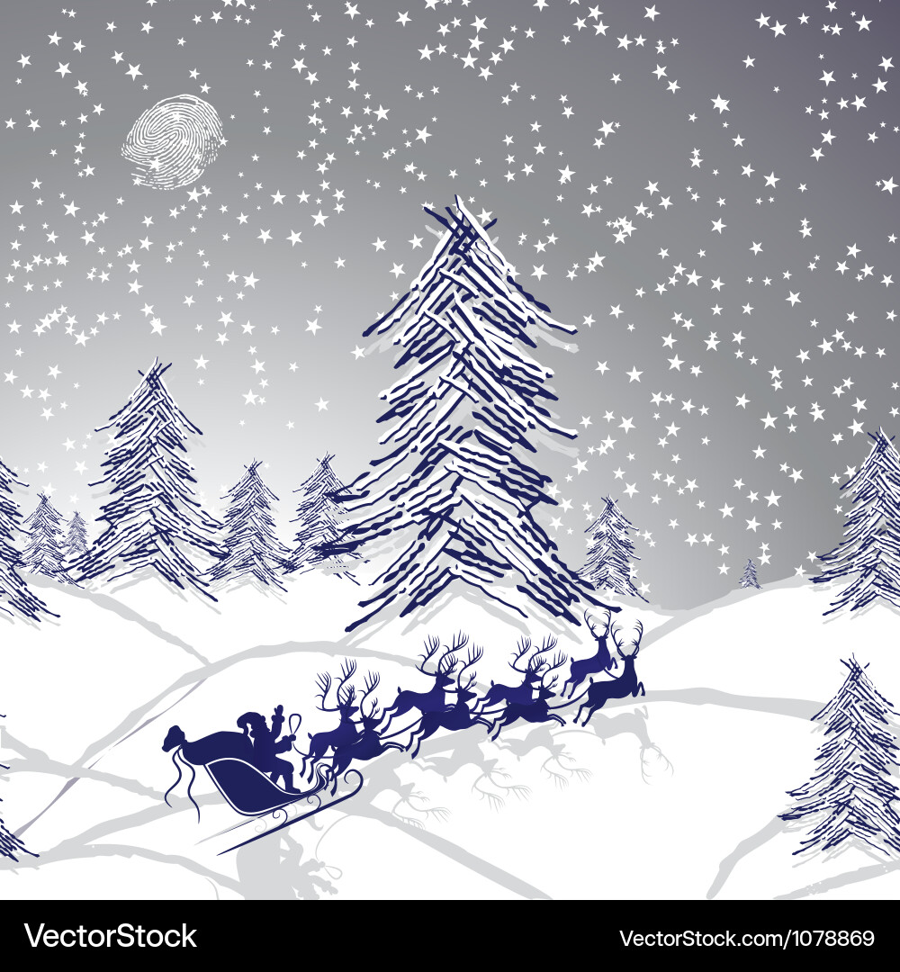 Winter christmas landscape Royalty Free Vector Image