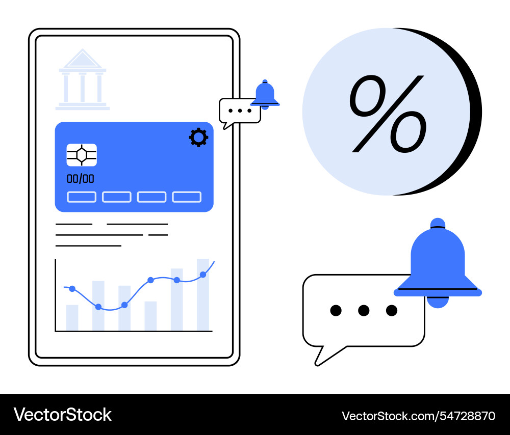 Banking mobile app interface with notification and