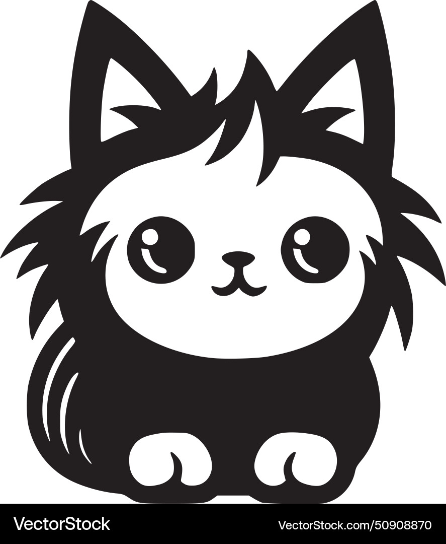 Cat - black and white Royalty Free Vector Image