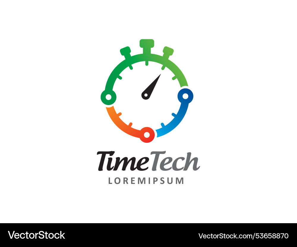 Clock technology logo symbol or icon template Vector Image
