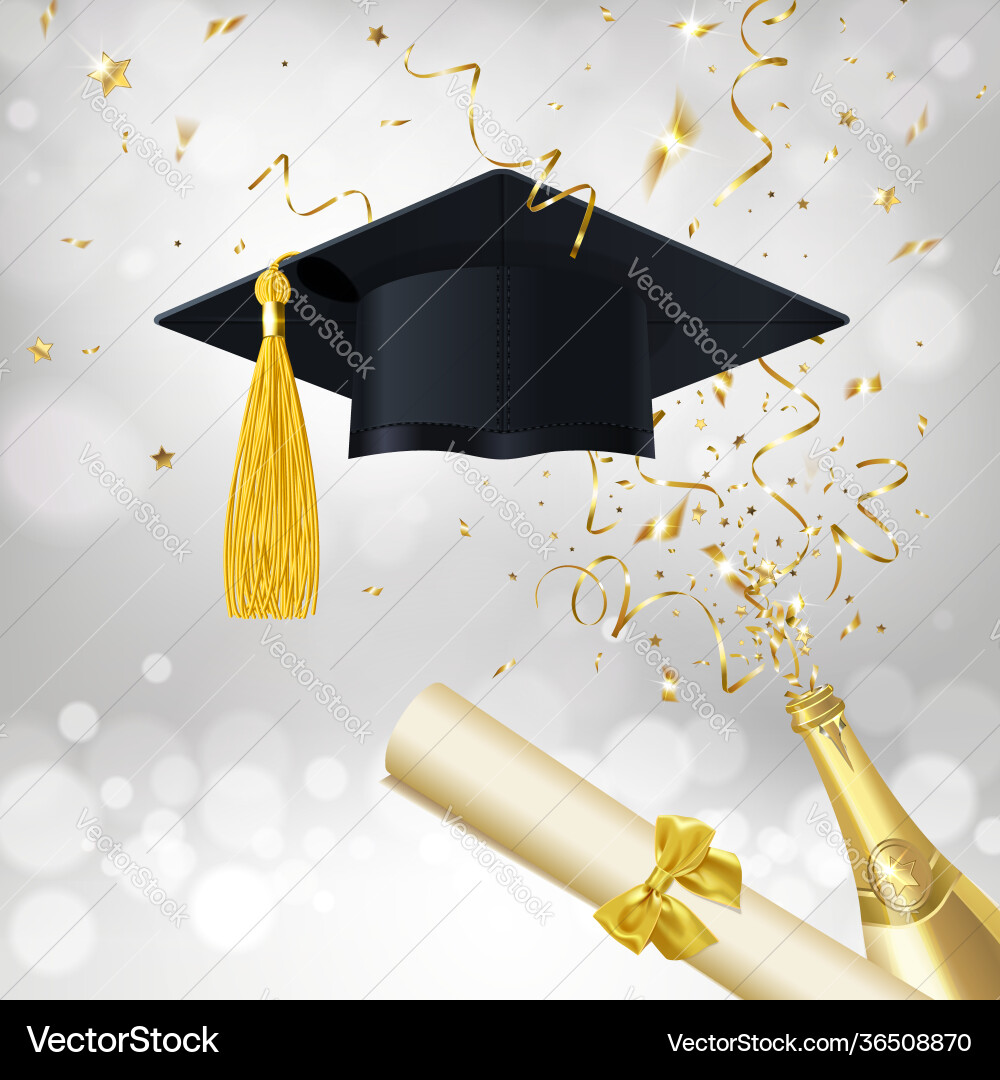 Congratulatory banner about getting an education Vector Image