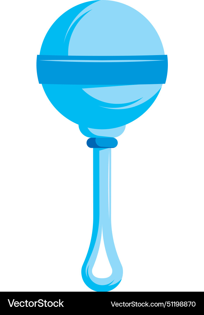 Gender reveal blue rattle Royalty Free Vector Image