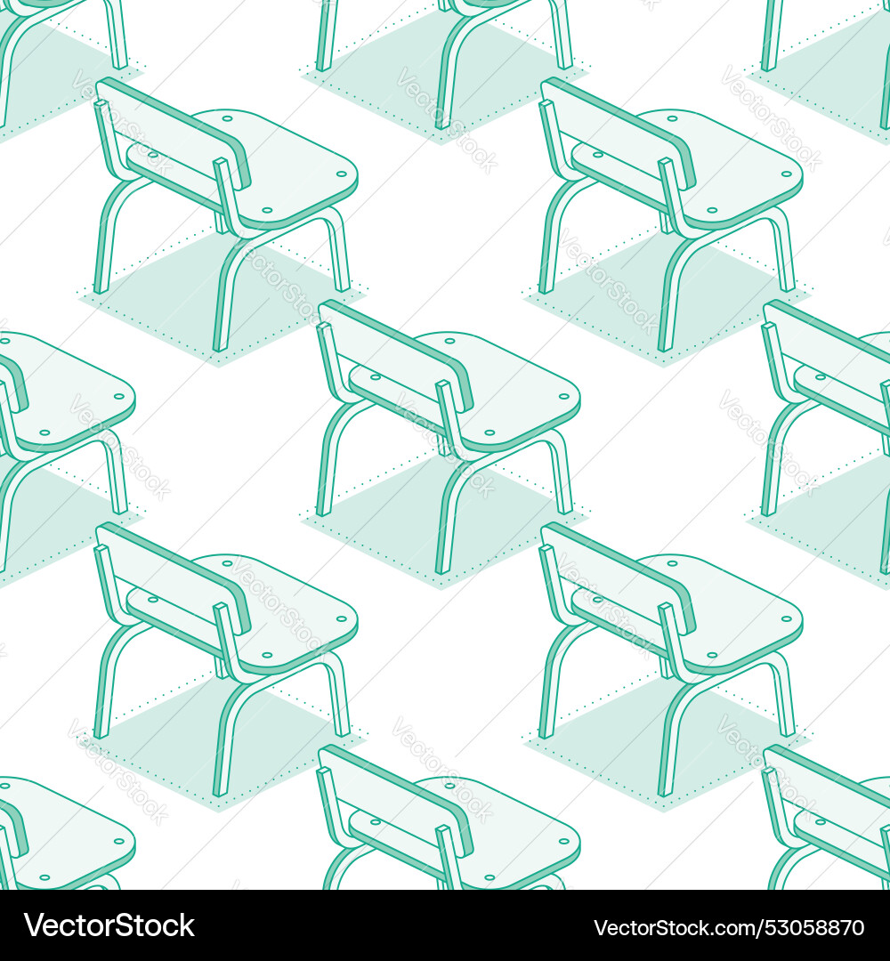 Isometric School Chair Pattern Royalty Free Vector Image