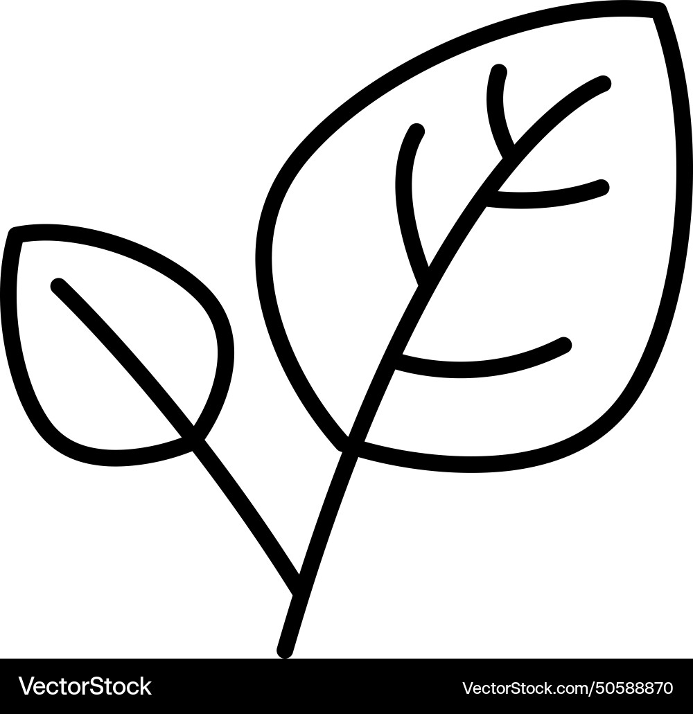 Leaf icon line design template isolated Royalty Free Vector