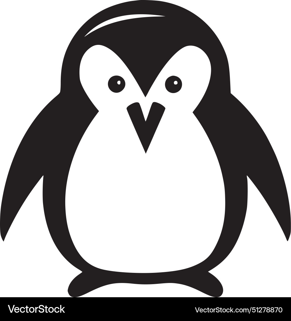 Penguin - minimalist and simple silhouette Vector Image