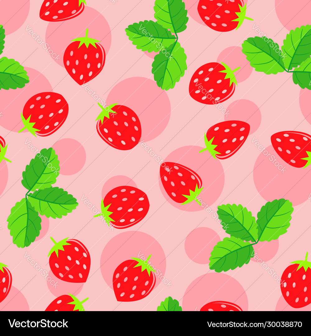 Seamless strawberry fruit pattern Royalty Free Vector Image
