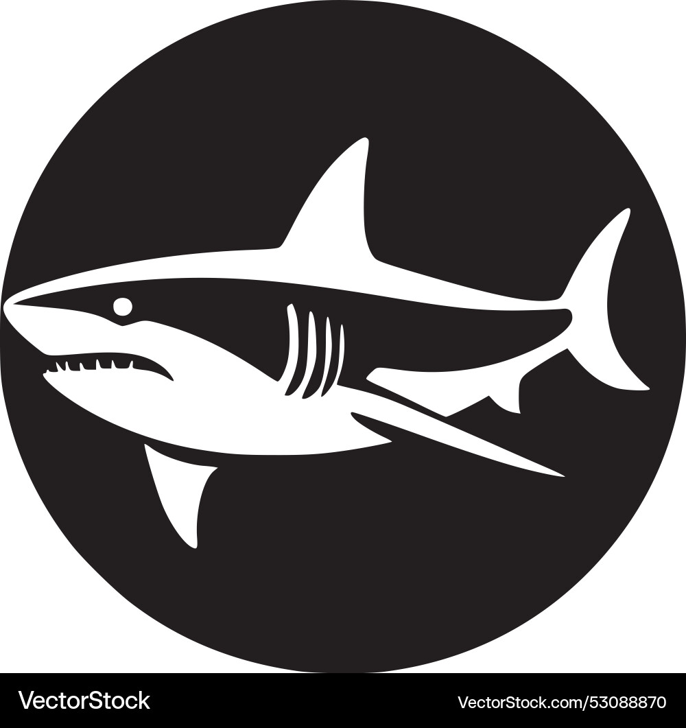 Shark - black and white isolated icon Royalty Free Vector
