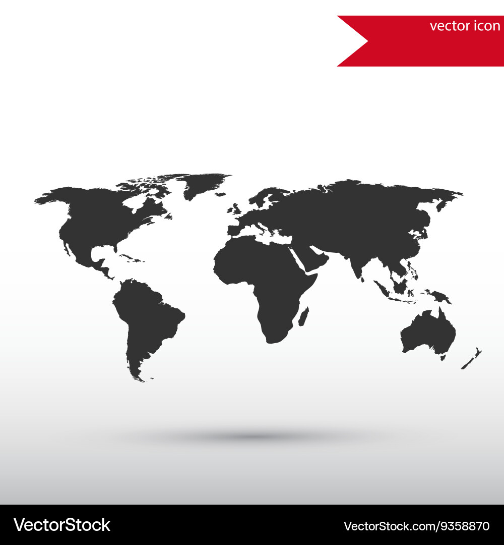 World map icon Royalty Free Vector Image - VectorStock