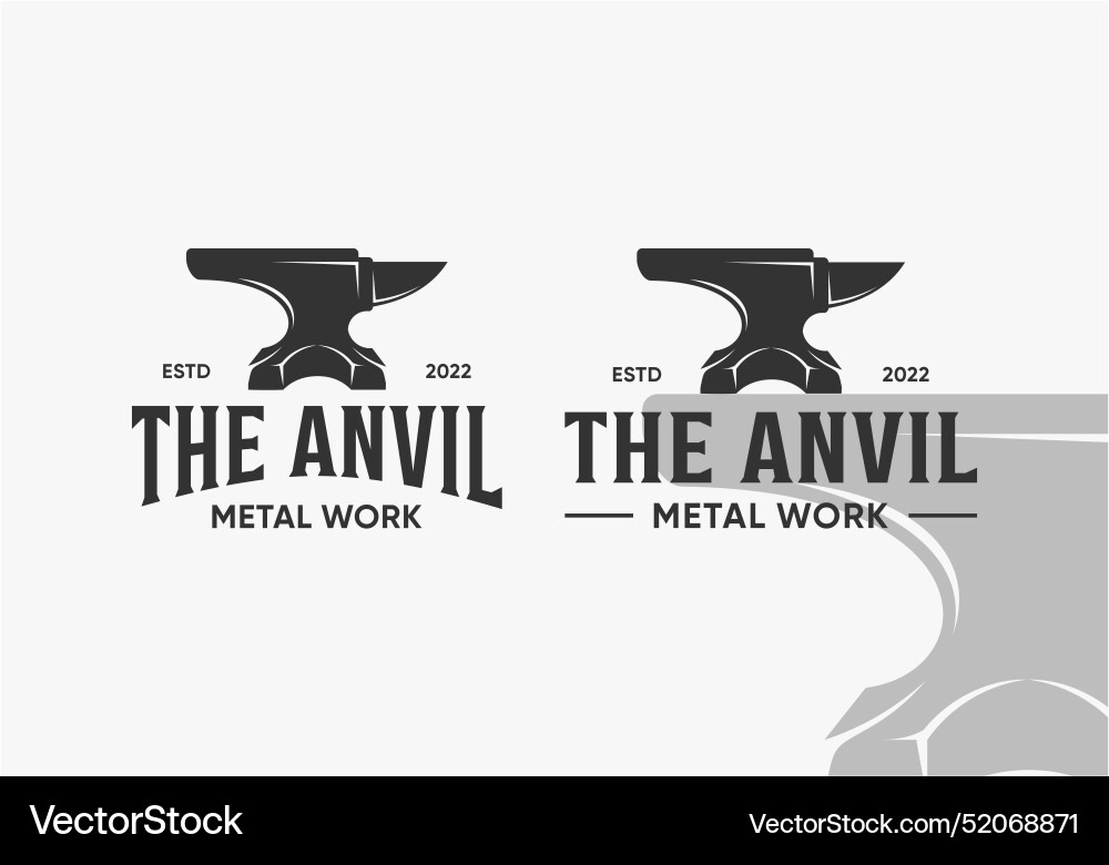 Anvil metal work logo inspirations Royalty Free Vector Image
