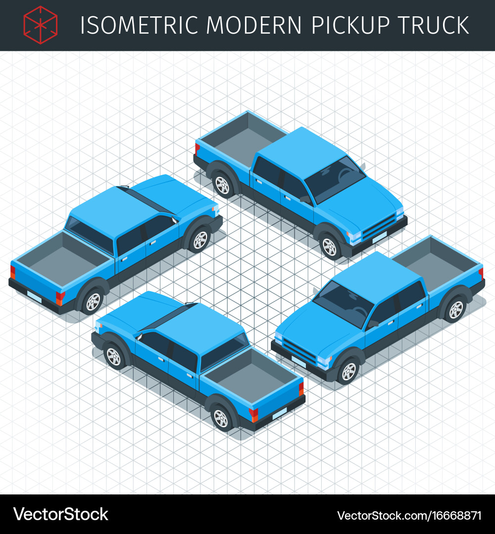 Blue pickup car Royalty Free Vector Image - VectorStock