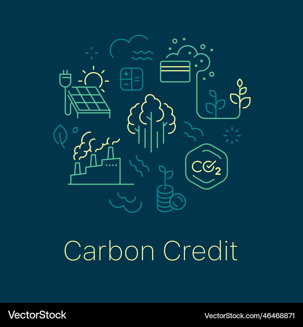Carbon credit concept Royalty Free Vector Image