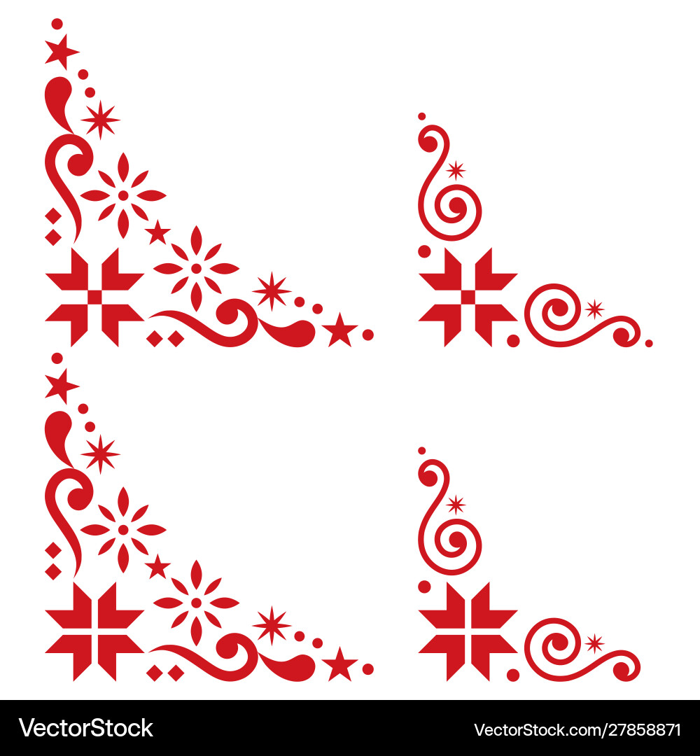 Christmas corner set - scandinavian Royalty Free Vector