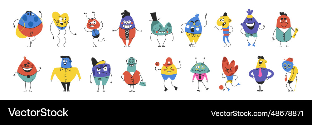 Cute mascots funny child monsters kid Royalty Free Vector