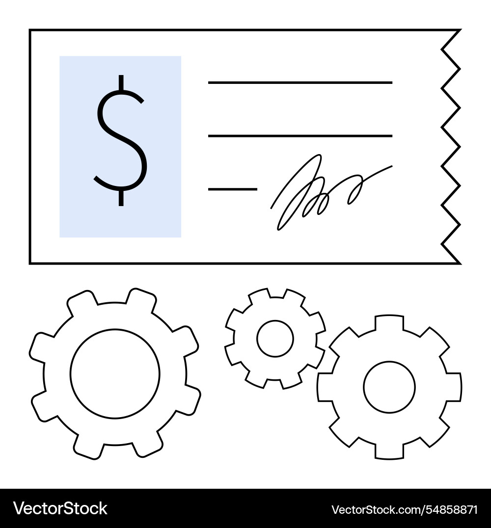 Financial transaction receipt with signature Vector Image