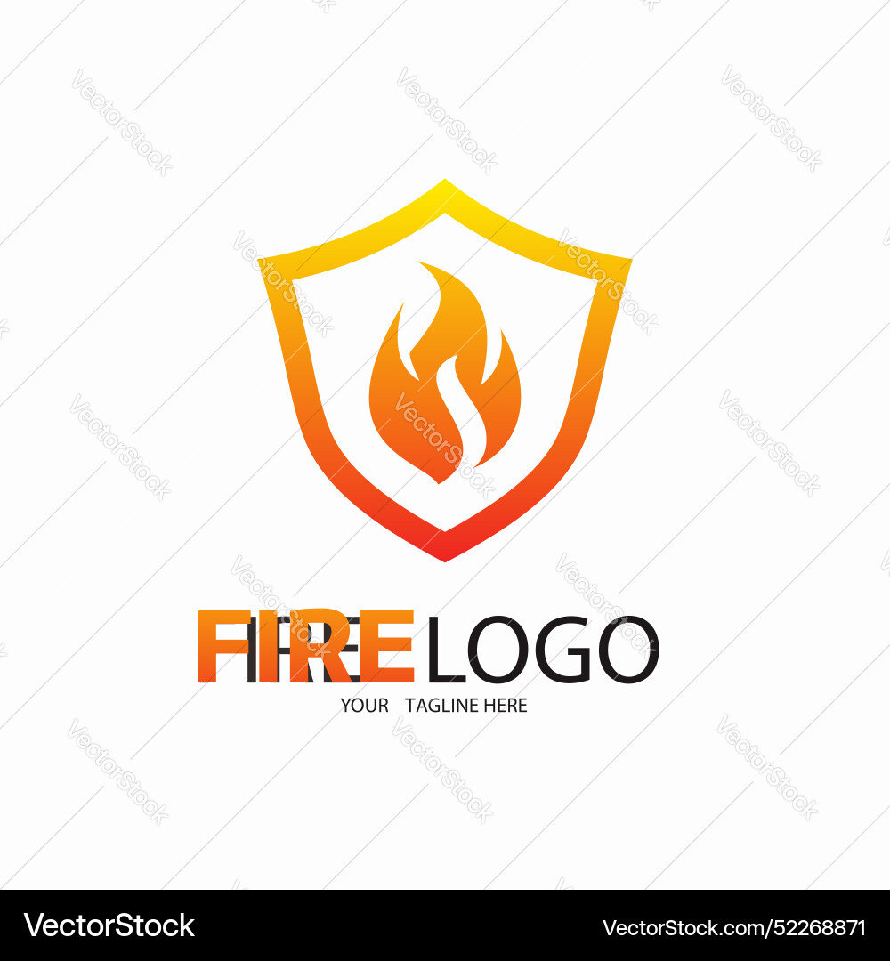 Fire logo element symbol template Royalty Free Vector Image