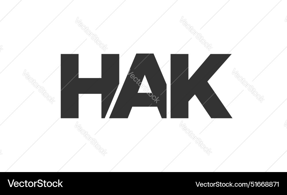 Hak logo design template with strong and modern Vector Image