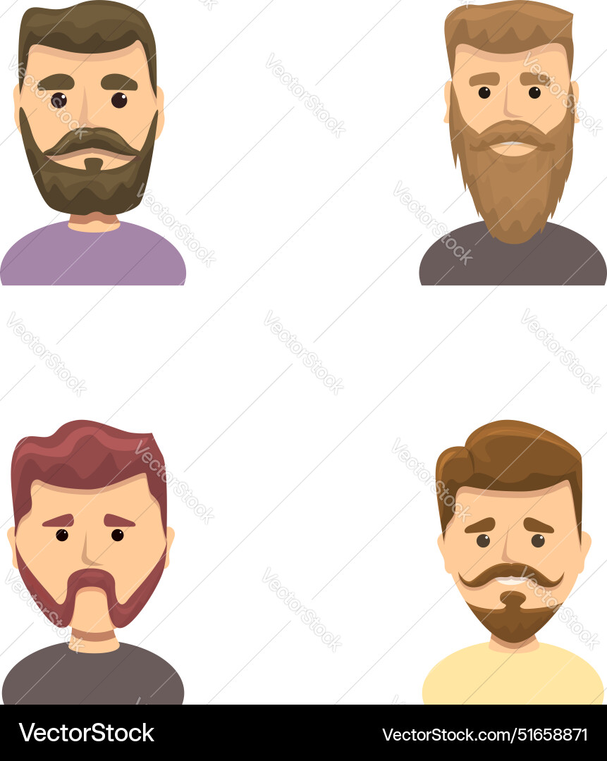 Men icons set cartoon Royalty Free Vector Image