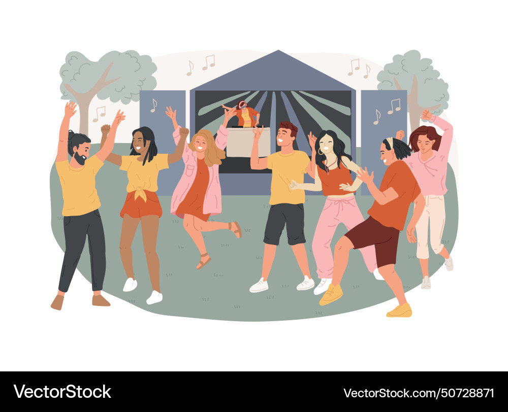 Open air party isolated concept Royalty Free Vector Image
