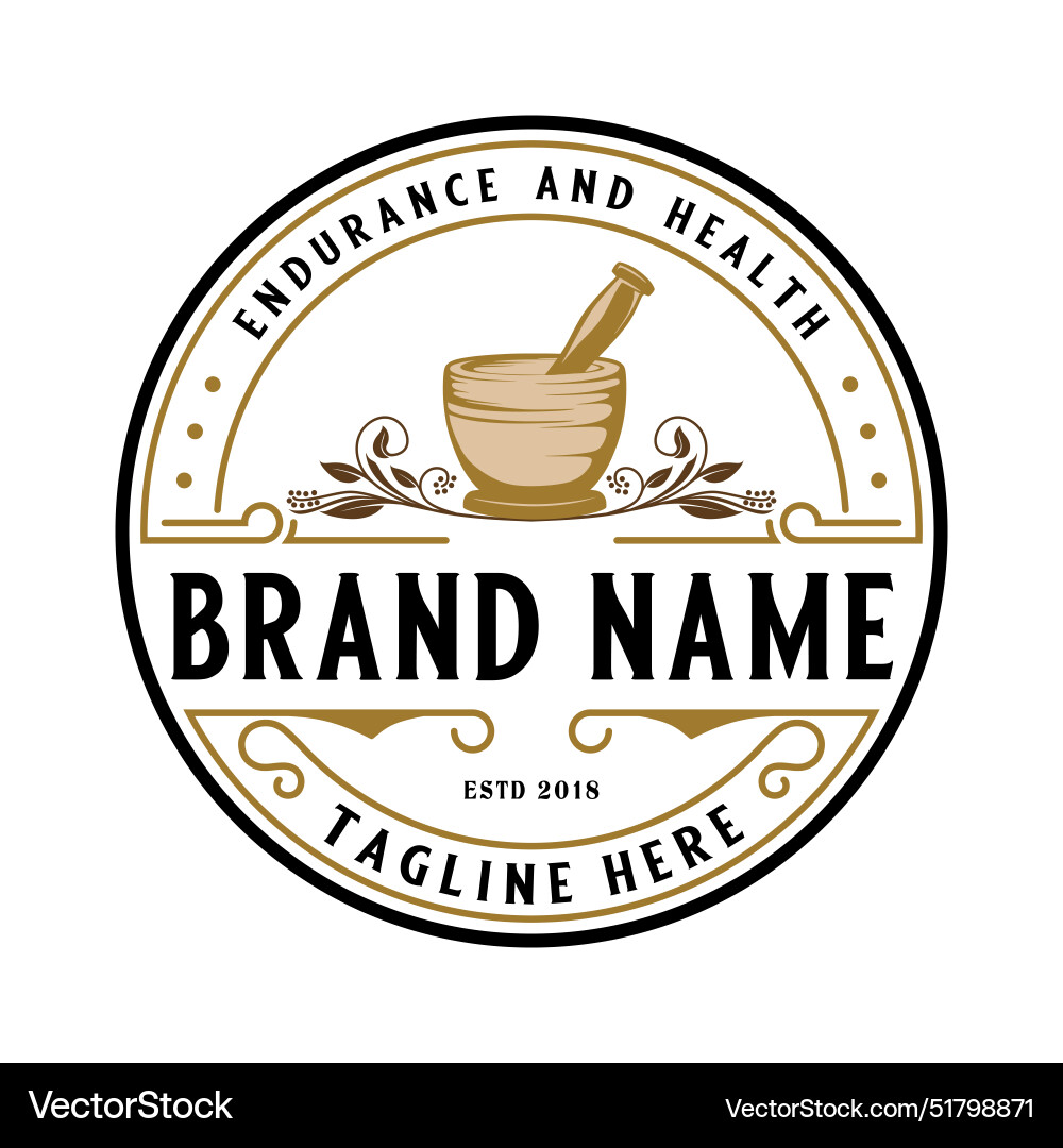 Pharmacy vintage logo Royalty Free Vector Image