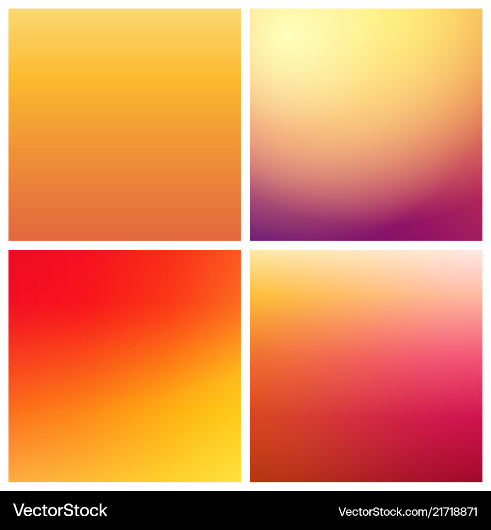 Set von Gradientenhintergründen in warmen Farben Vektorbild