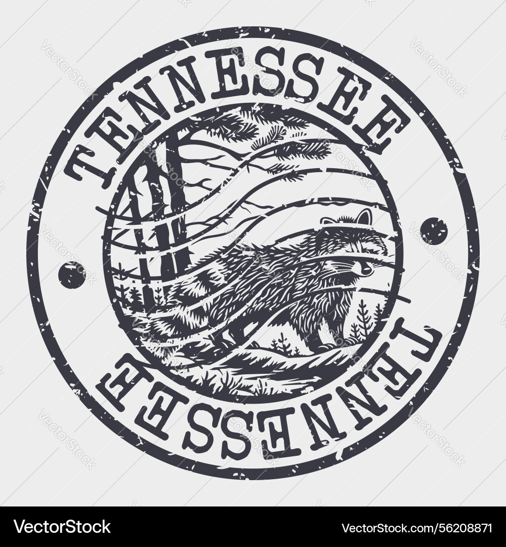 Tennessee stamp postal Royalty Free Vector Image