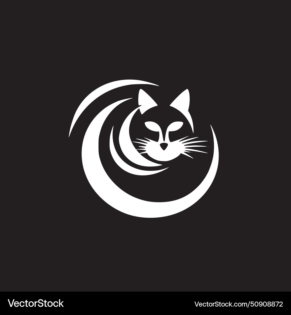 Cat - minimalist and flat logo Royalty Free Vector Image