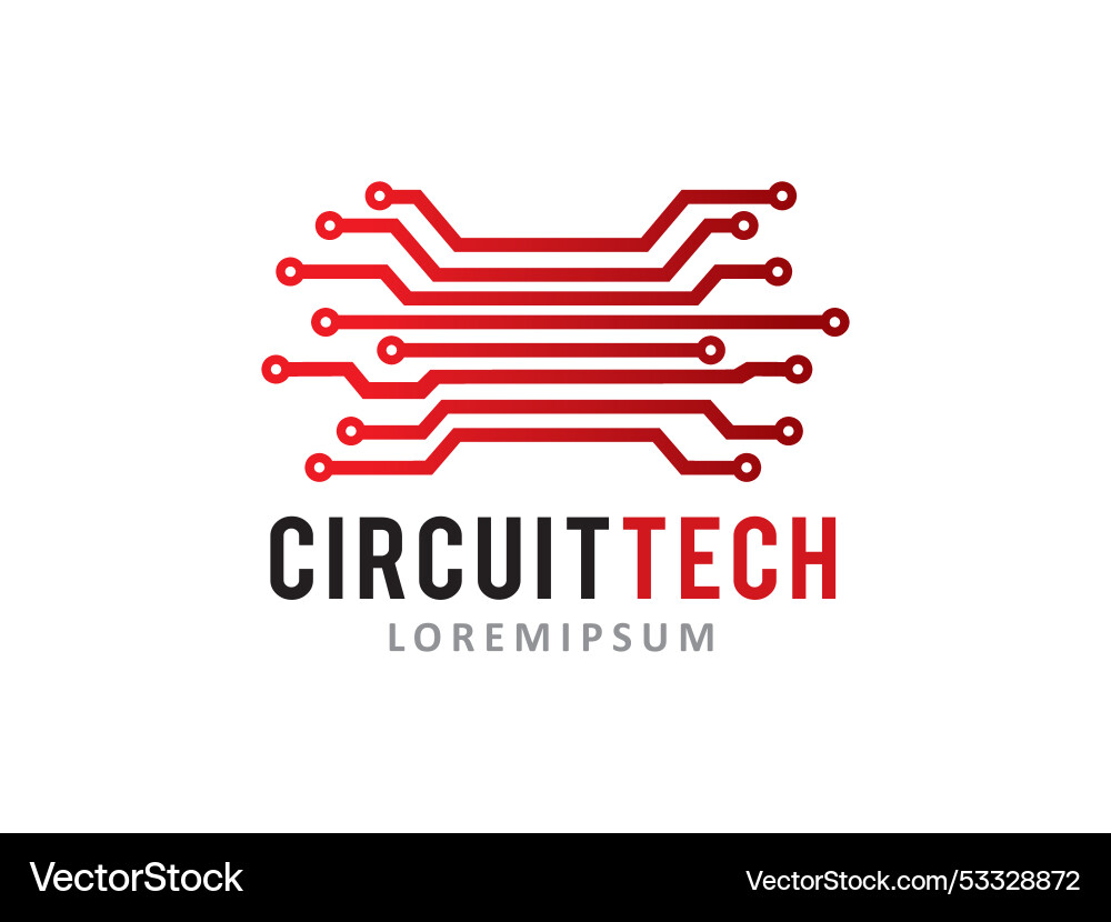 Circuit logo symbol or icon template Royalty Free Vector