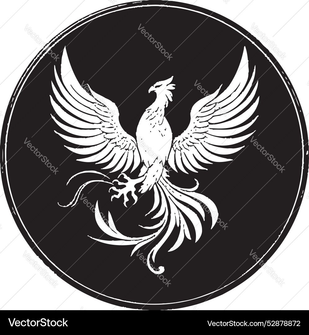 Dark phoenix crest phoenix of the eclipse Vector Image
