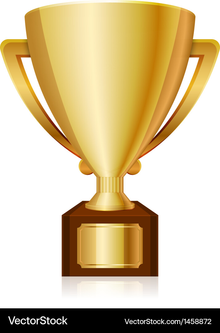 Gold shiny trophy Royalty Free Vector Image - VectorStock